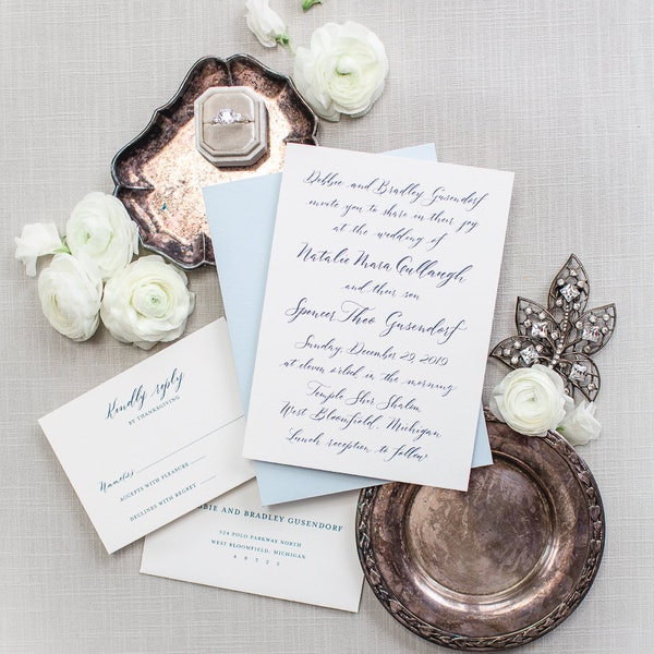 Classic Wedding Invitation Calligraphy - Etsy