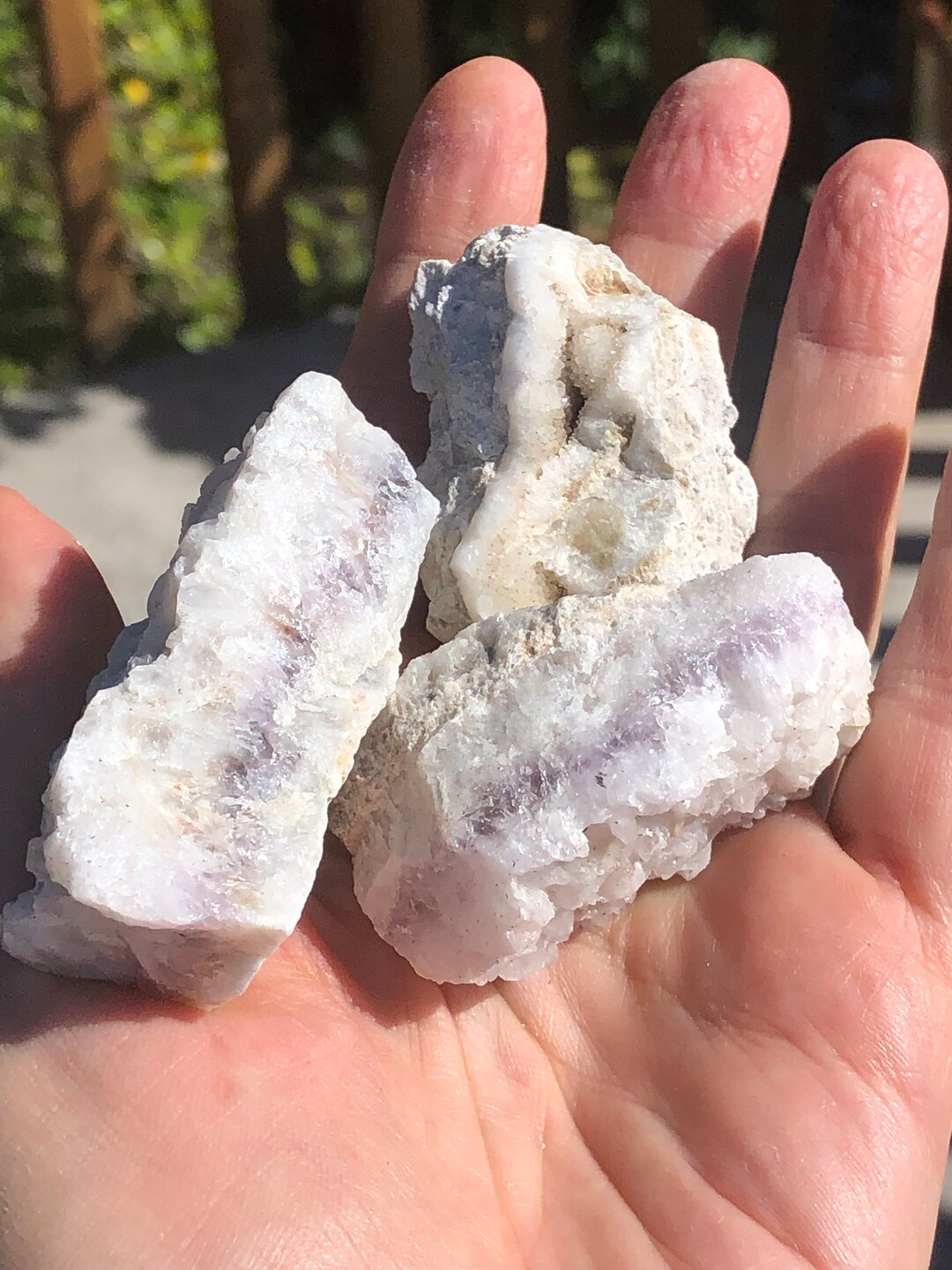 Coromandel Quartz & Amethyst 3-stone Set New Zealand Sourced Soft Lilac ...