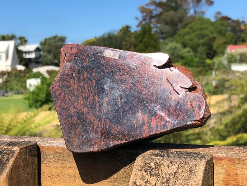 Large NZ Mahogany Obsidian Polished Chunk – 666g Natural Volcanic Glass ...