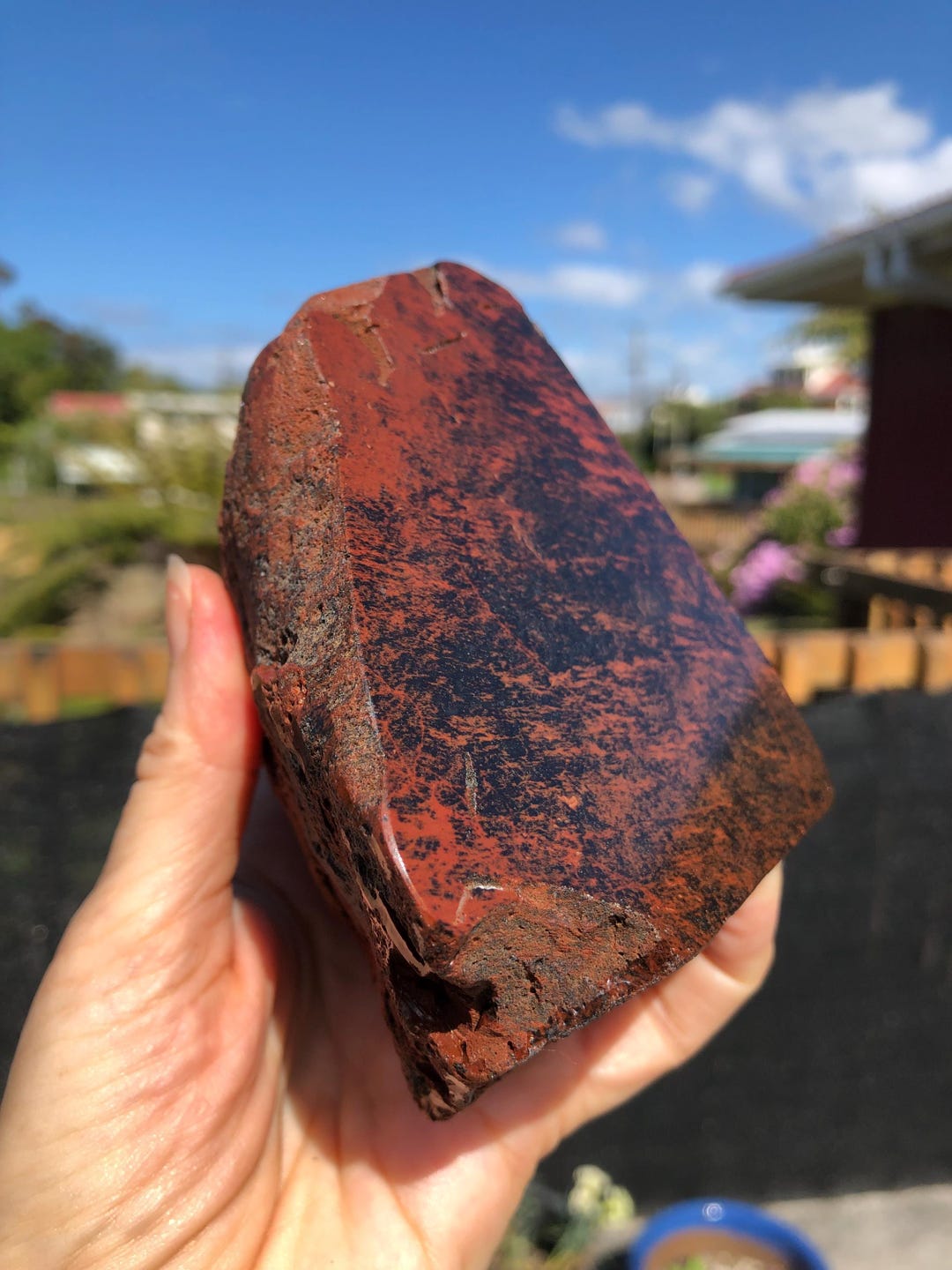 Large NZ Mahogany Obsidian Polished Chunk – 666g Natural Volcanic Glass ...