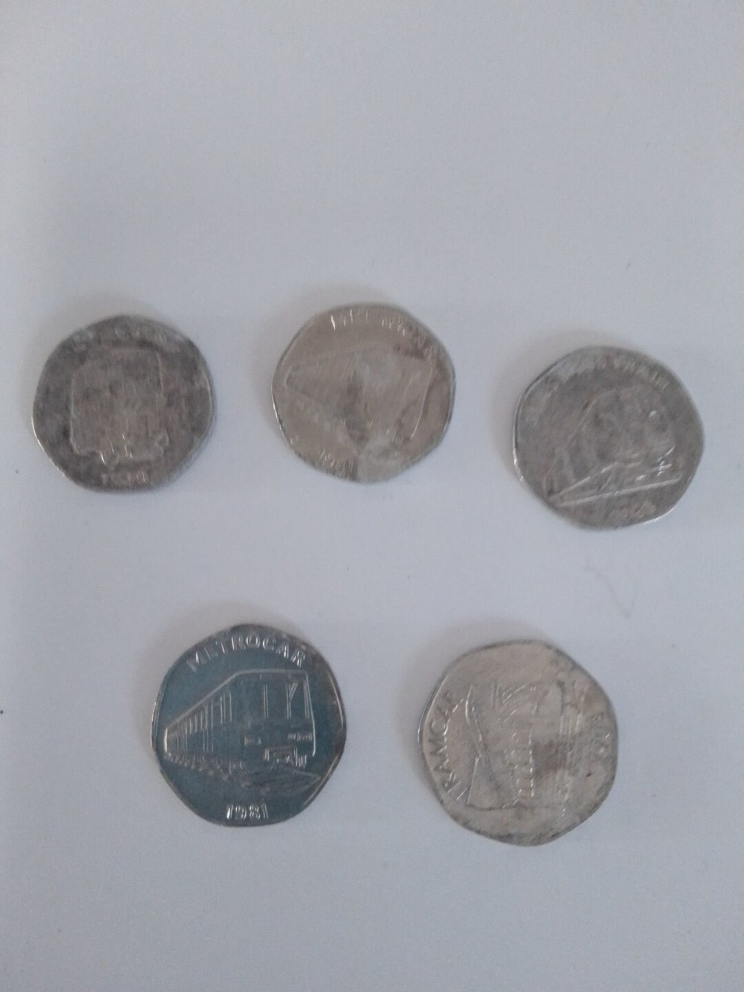 Vintage 1981 5x Transport Metro Car Tokens Set - Etsy