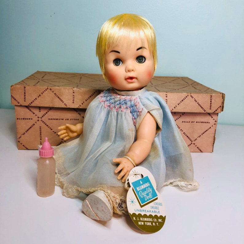 Vintage Allied Eastern Baby Doll: Blumberg Quality Doll, Blue Organdy ...