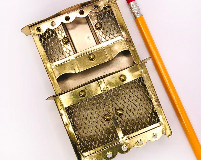 Vintage Brass Gold Colored Dollhouse Furniture Cupboard China Cabinet ...