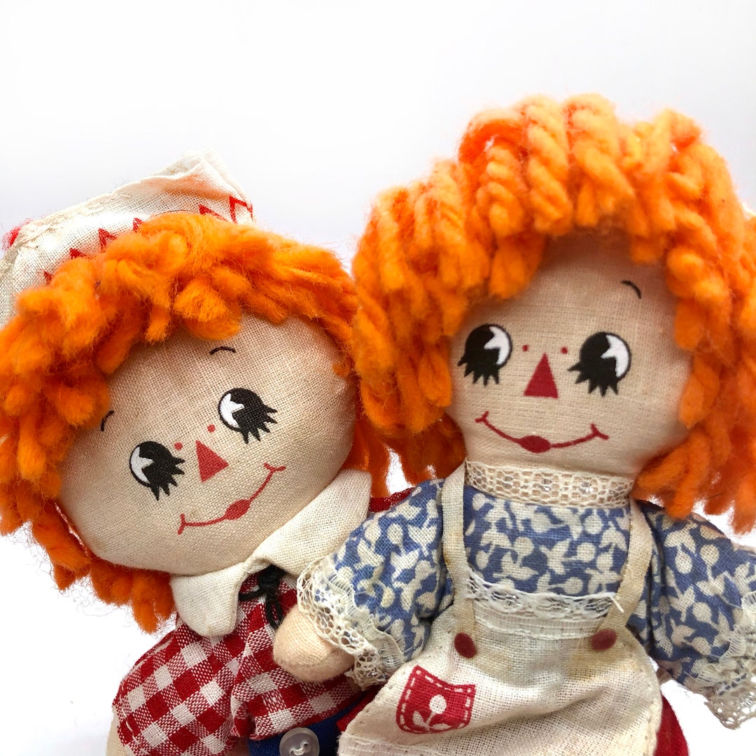 Vintage Raggedy Ann & Andy Knickerbocker Hallmark 6" Pair of Dolls With ...