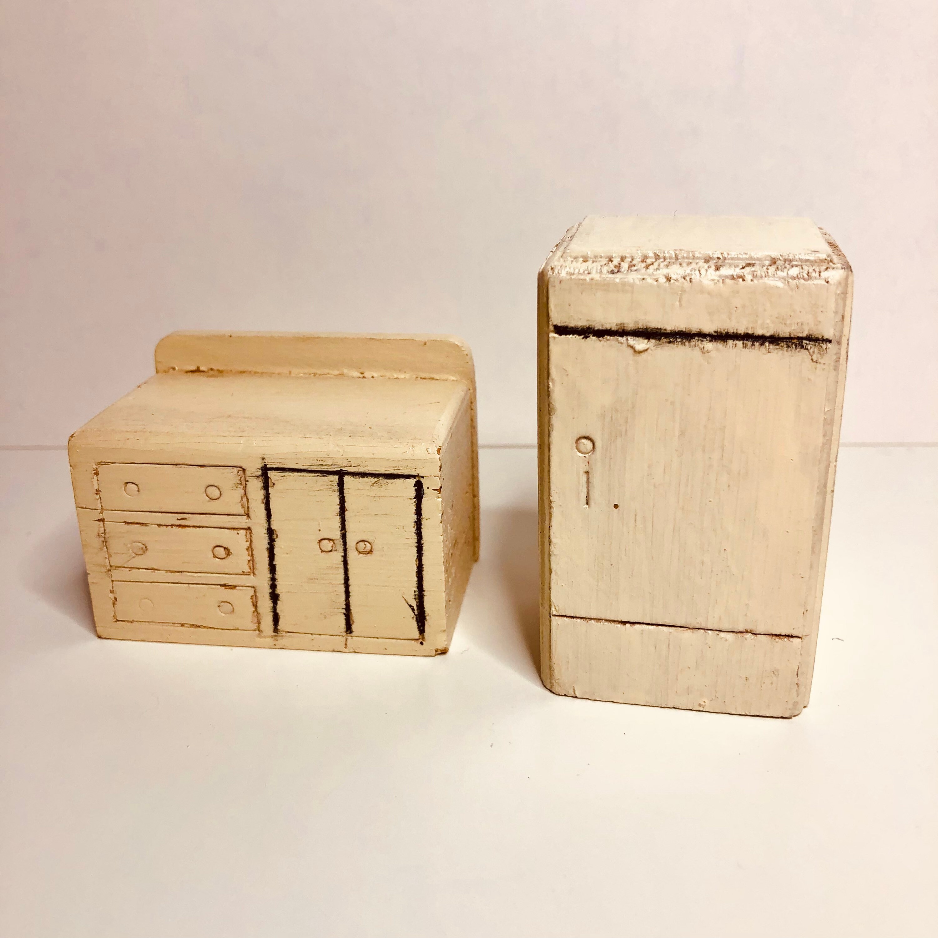 Kage Strombecker White or Ivory Wooden Kitchen Set Dollhouse Furniture ...