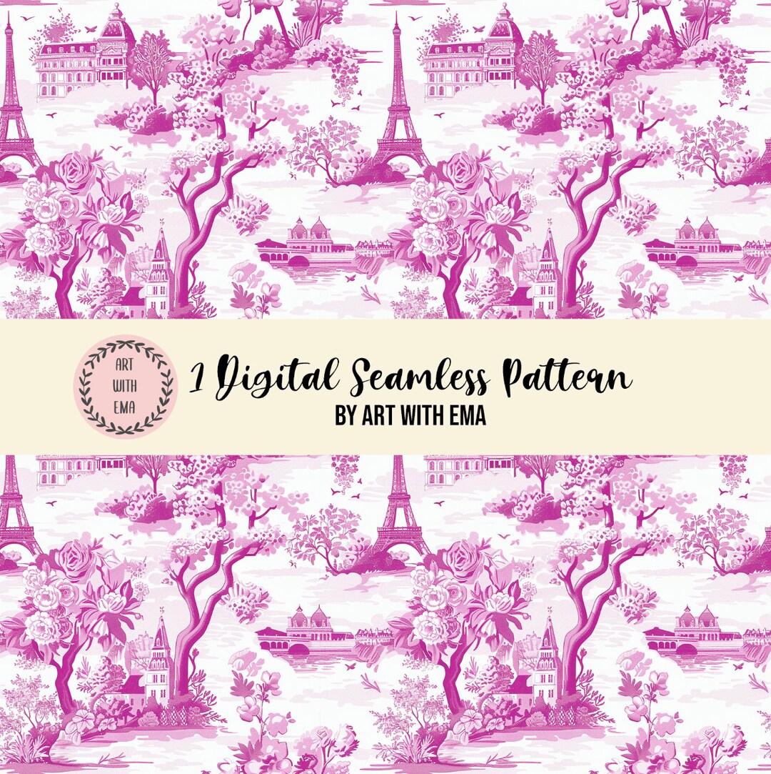Pink Toile Seamless Pattern, Elegant Pink Toile Seamless Background ...