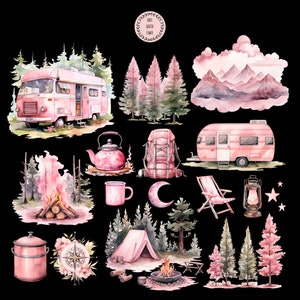 Camping Clipart, Girl Camping Clipart, Campfire PNG, Camper PNG ...