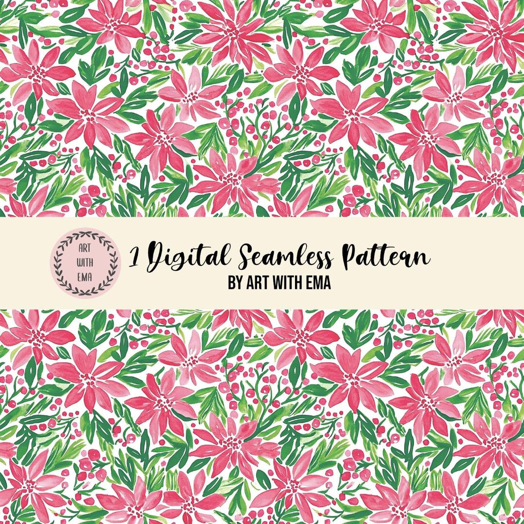 Preppy Christmas Seamless Pattern, Seamless Holiday Wrapping Digital ...