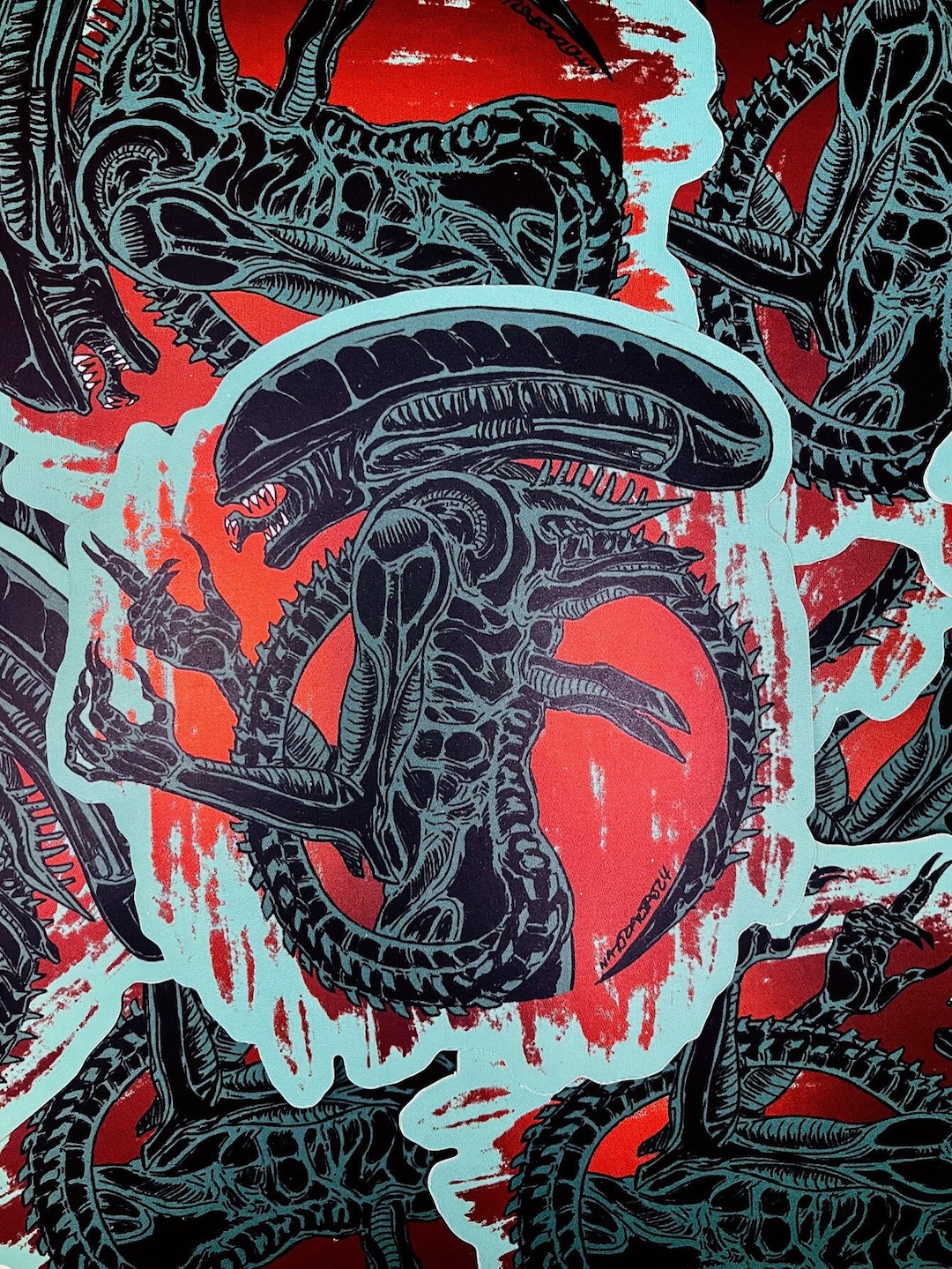Alien Xenomorph Holographic Horror Art Sticker - Etsy