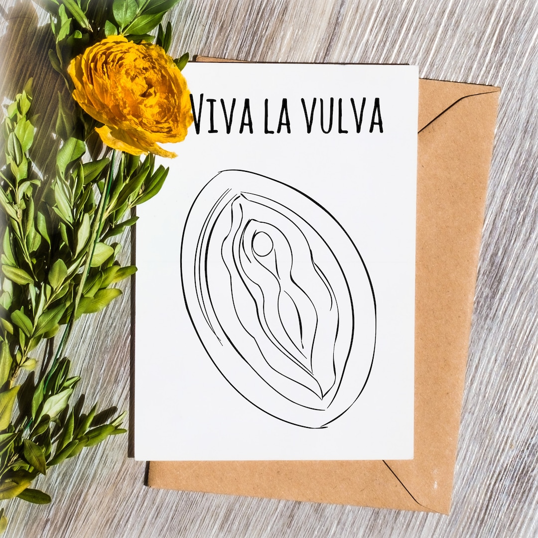 Viva La Vulva Postcard With Feminist Motif, With Envelope - Etsy