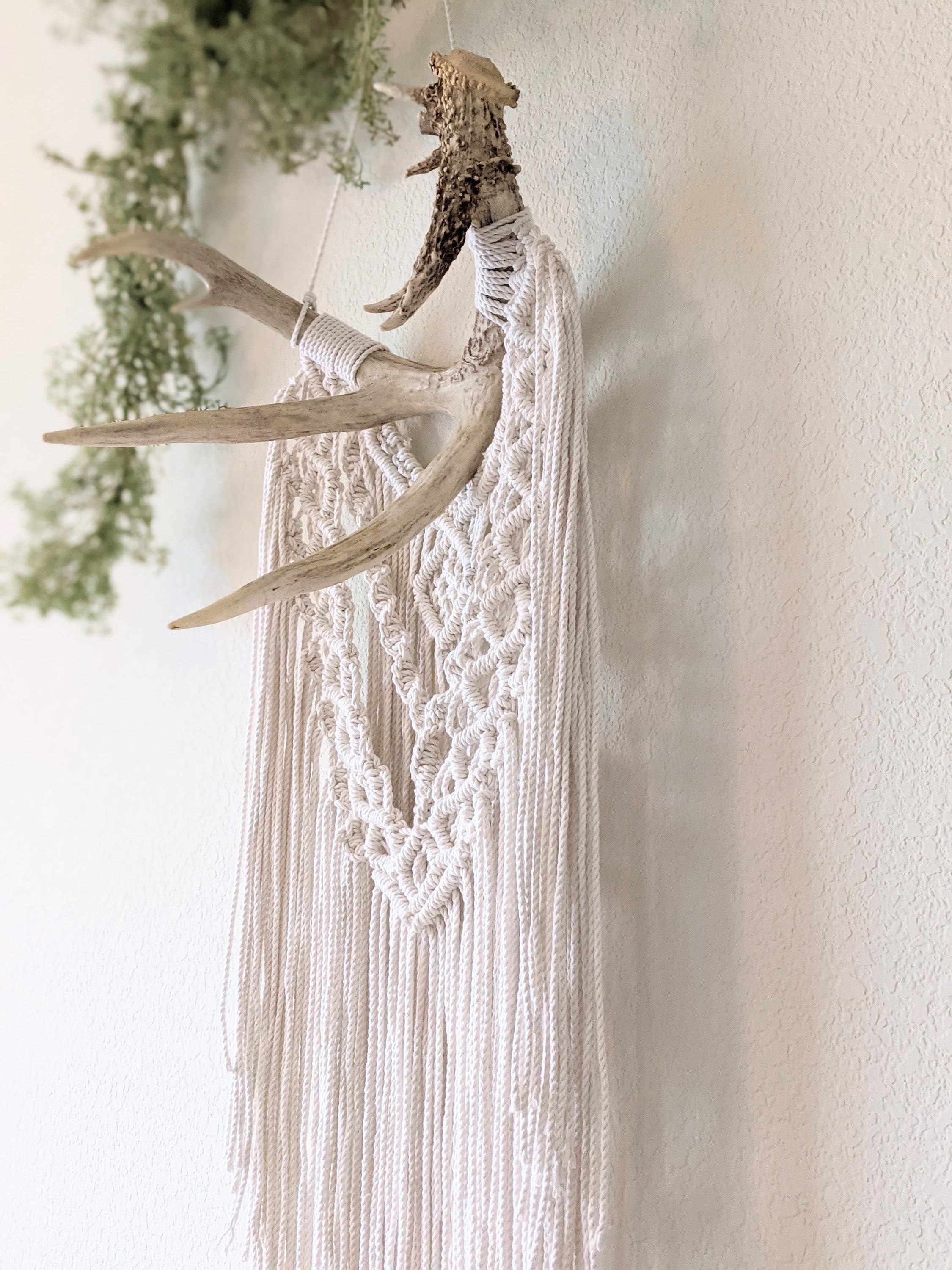 Deer Antler Macrame Wall Hanging - Etsy UK