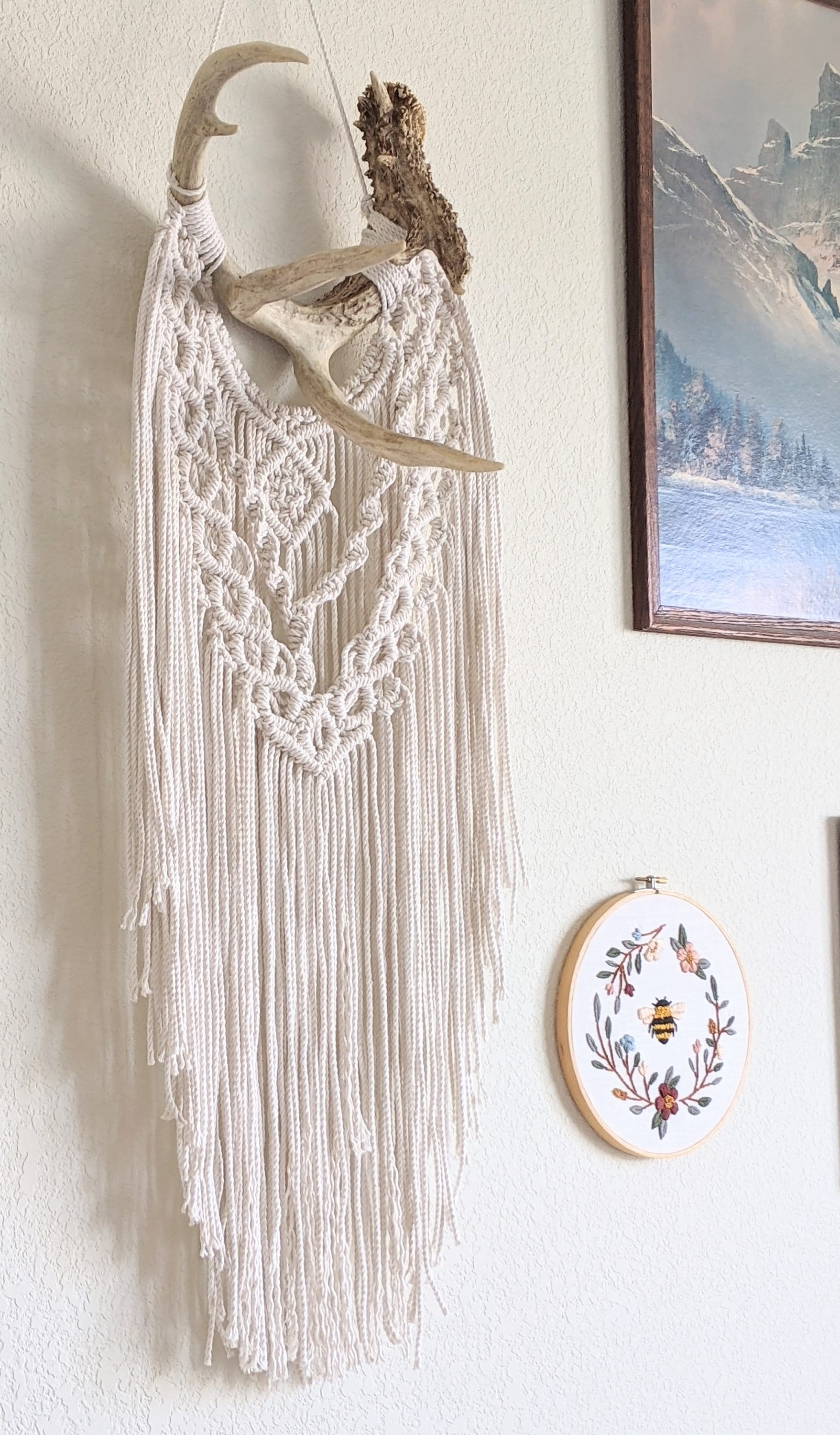 Deer Antler Macrame Wall Hanging | Etsy