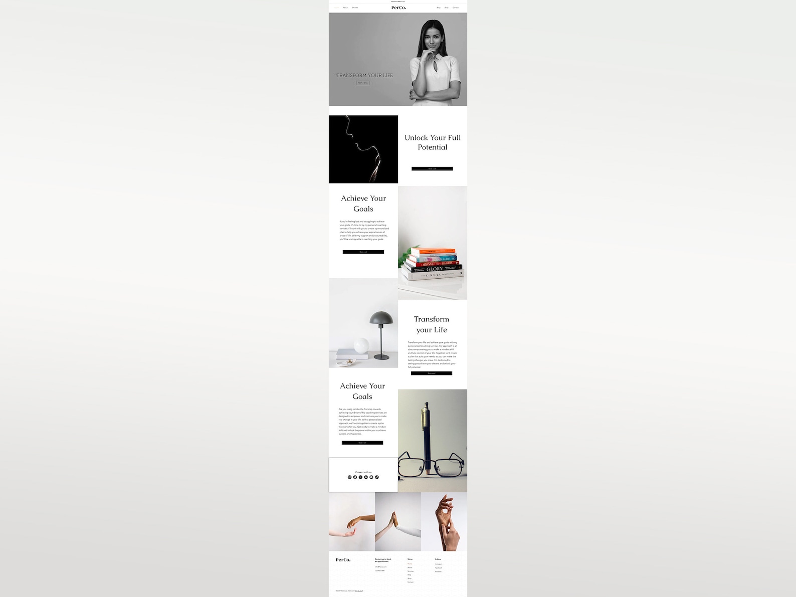 Wix Website Template for Personal Coach, Luxury White Template for ...