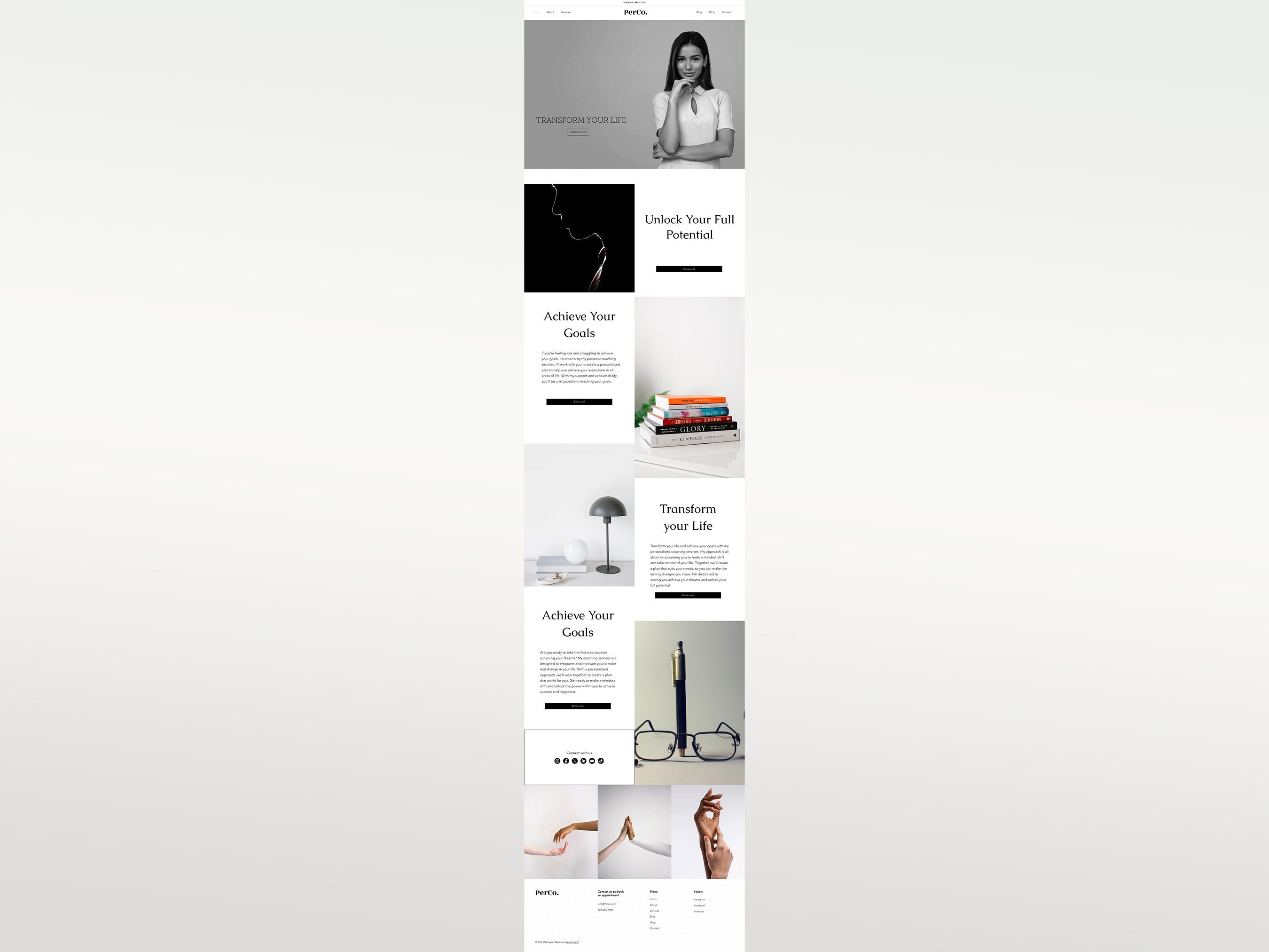 Wix Website Template for Personal Coach, Luxury White Template for ...