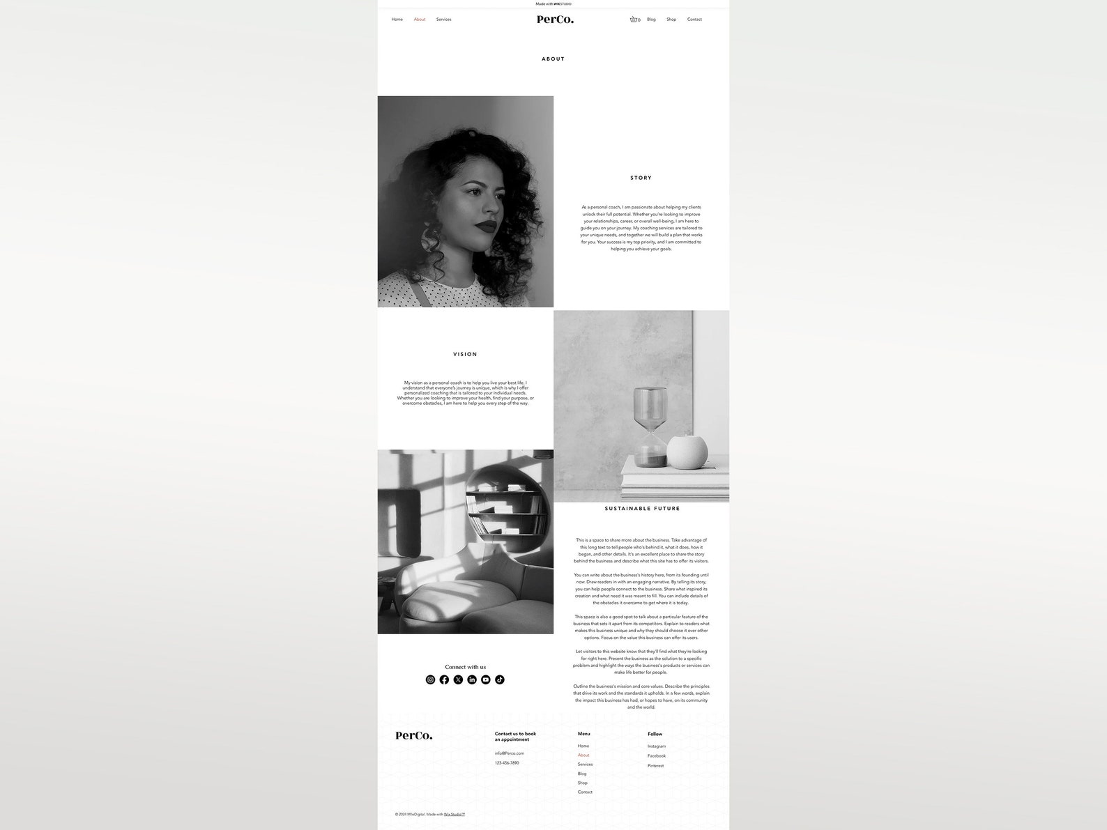 Wix Website Template for Personal Coach, Luxury White Template for ...