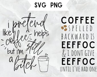 Coffee Eeffoc Svg - Etsy Australia