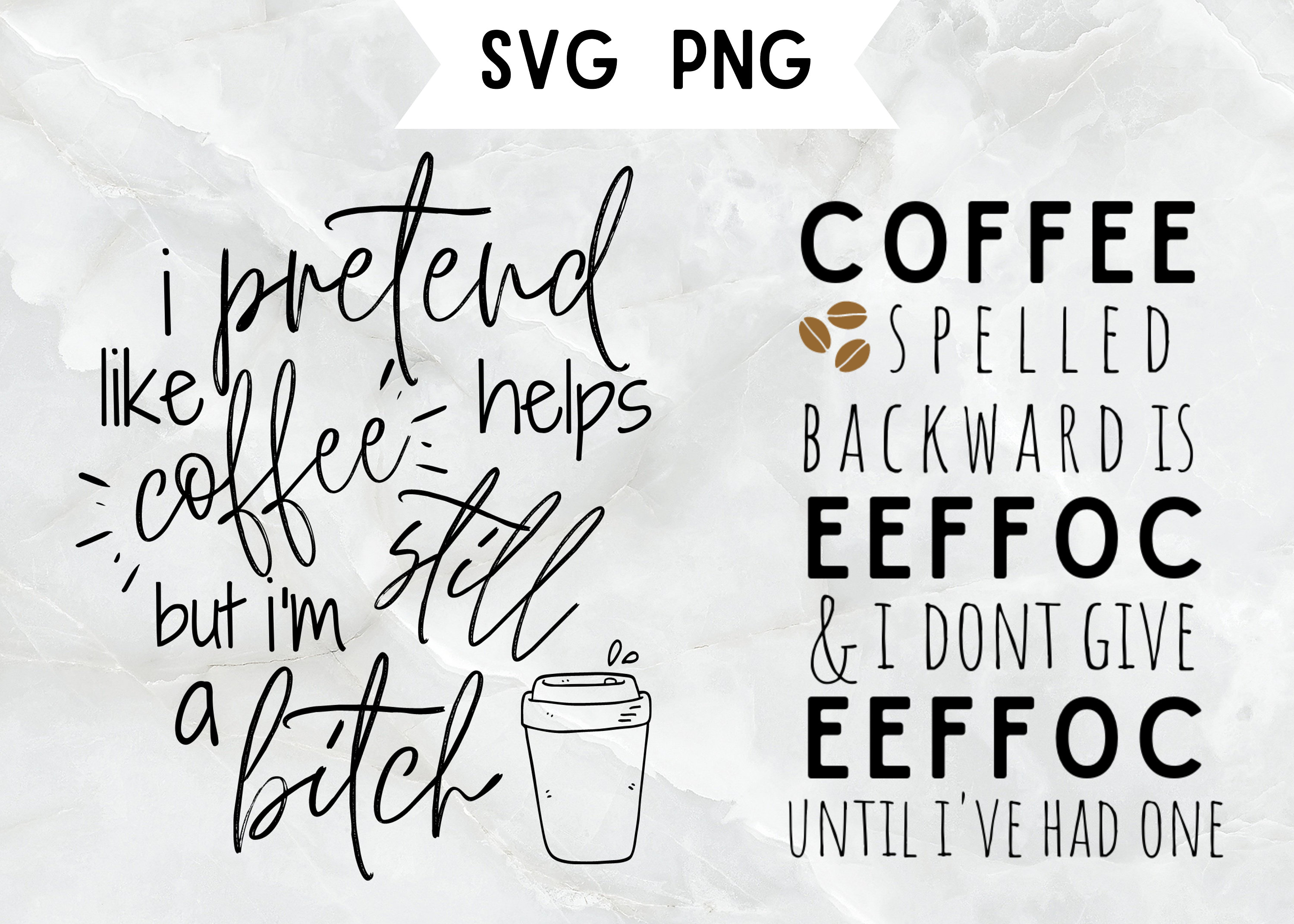 Coffee Eeffoc, I Pretend Like Coffee Helps, Coffee Spelled Backward SVG ...