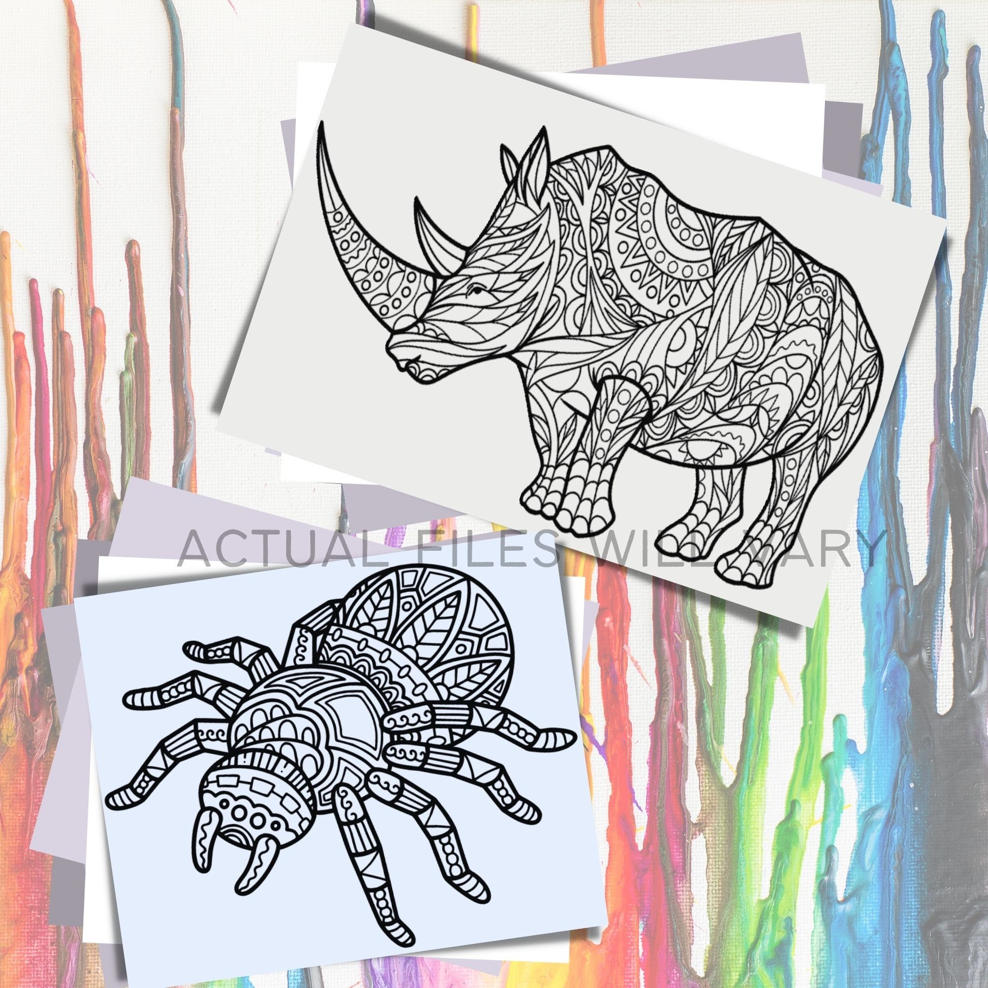 Animals: Volume 3 Animal Coloring Pages Instant Download Printable ...