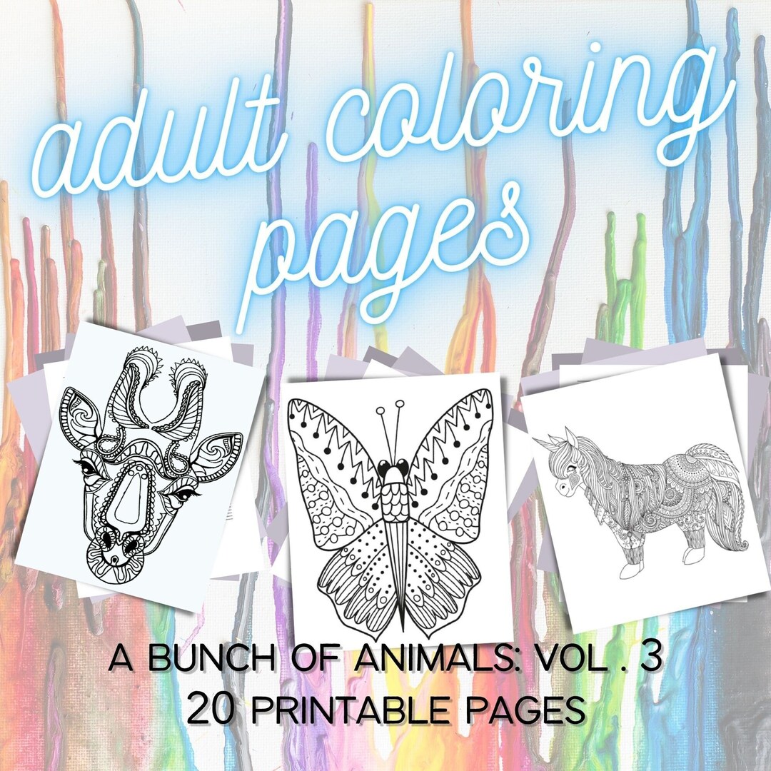 Animals: Volume 3 Animal Coloring Pages Instant Download Printable ...