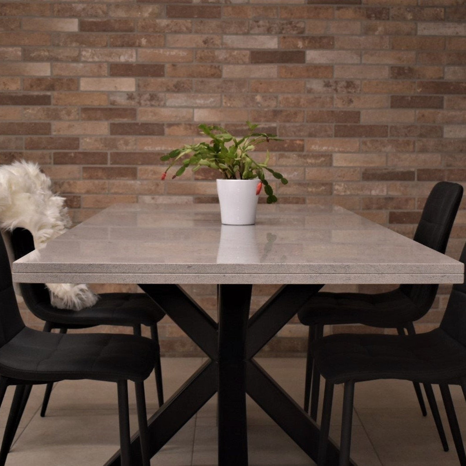 Volcano Grey Quartz Dining Table 2000x900mm - Etsy UK