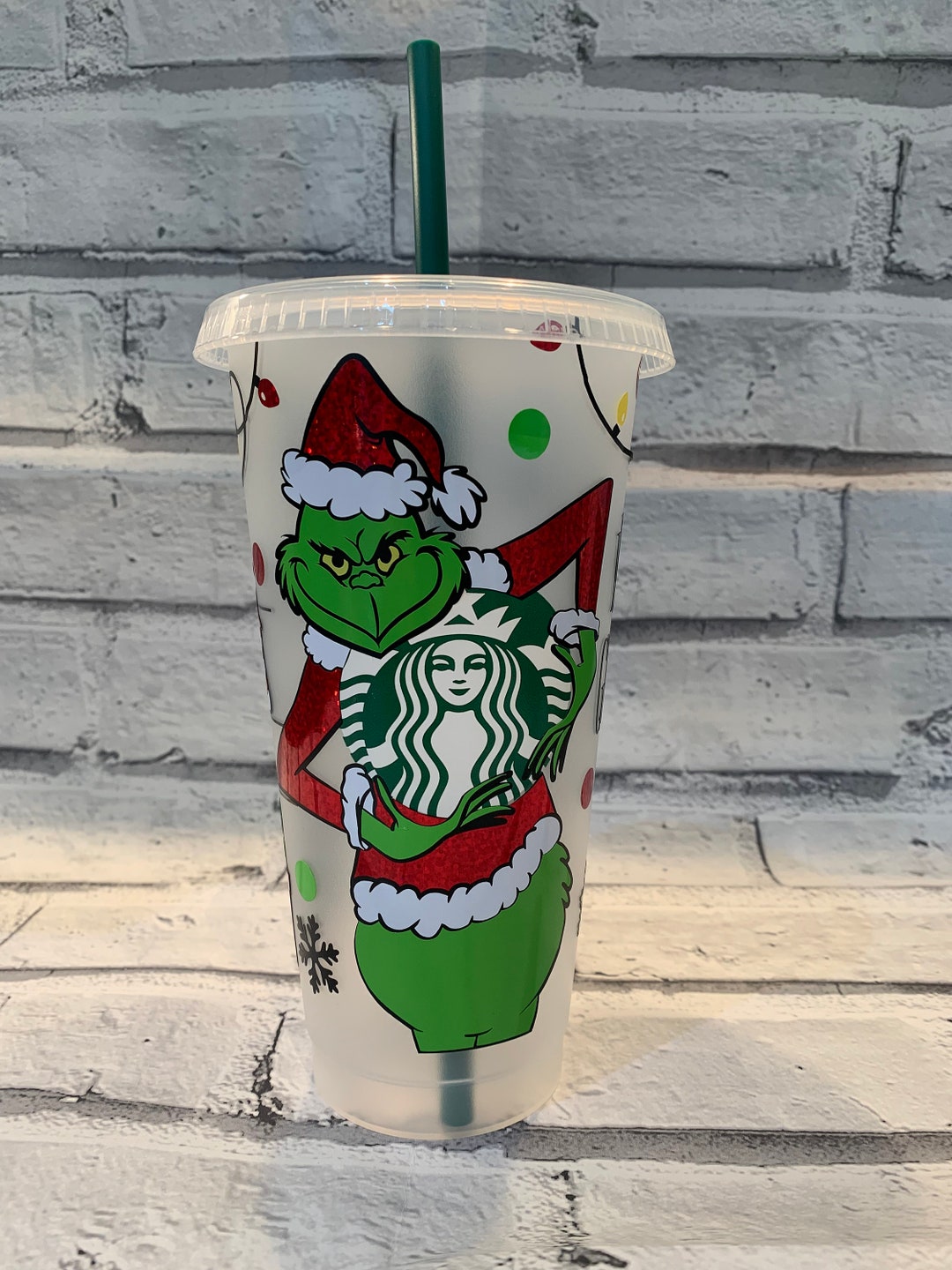 The Grinch Starbucks Cold Cup Christmas - Etsy
