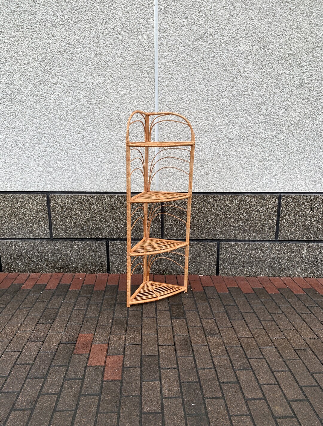 Wicker Corner Shelf, Boho Corner Shelf, Rattan Cabinet, Rattan Plant ...