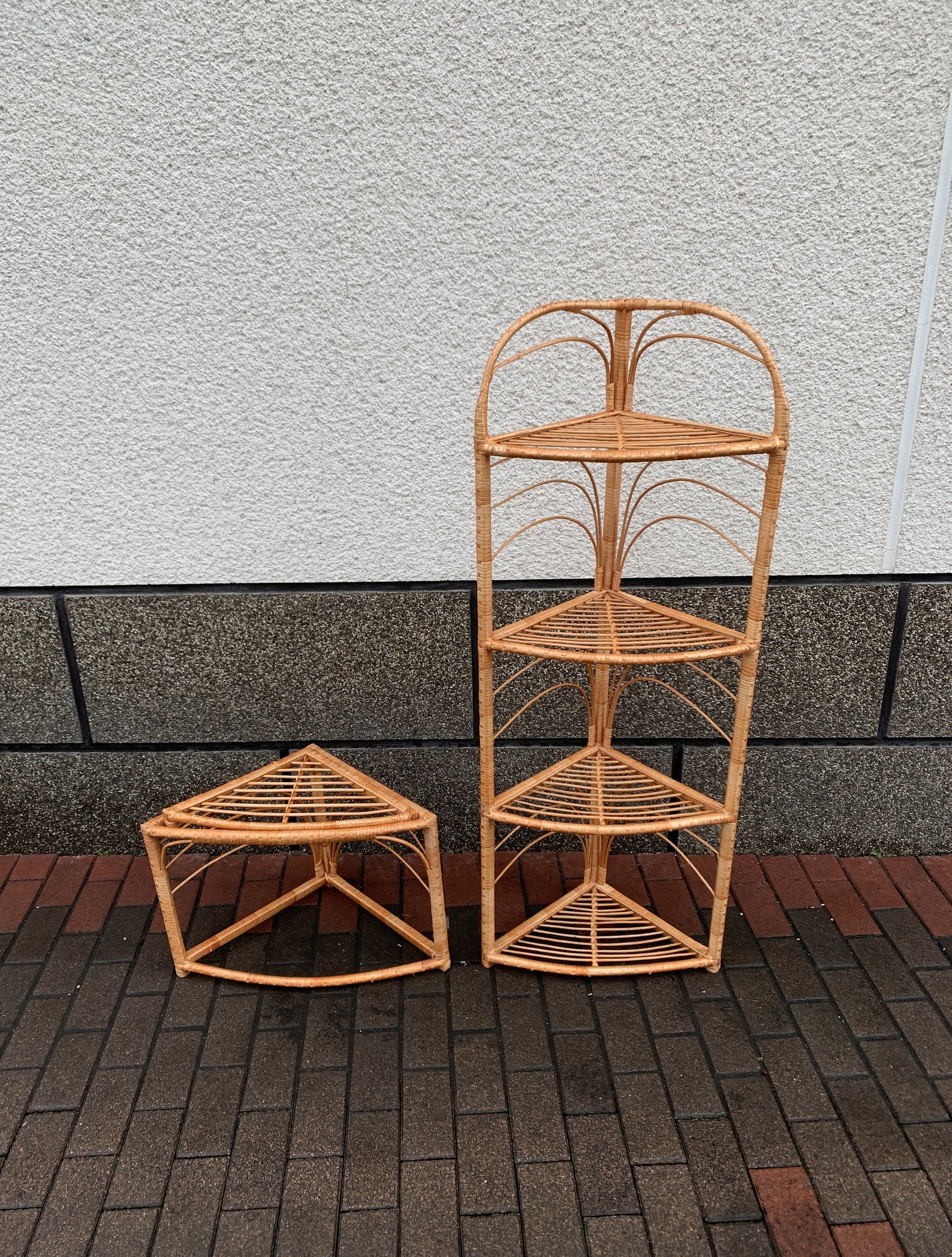 Wicker Corner Shelf Boho Corner Shelf Rattan Cabinet Rattan - Etsy