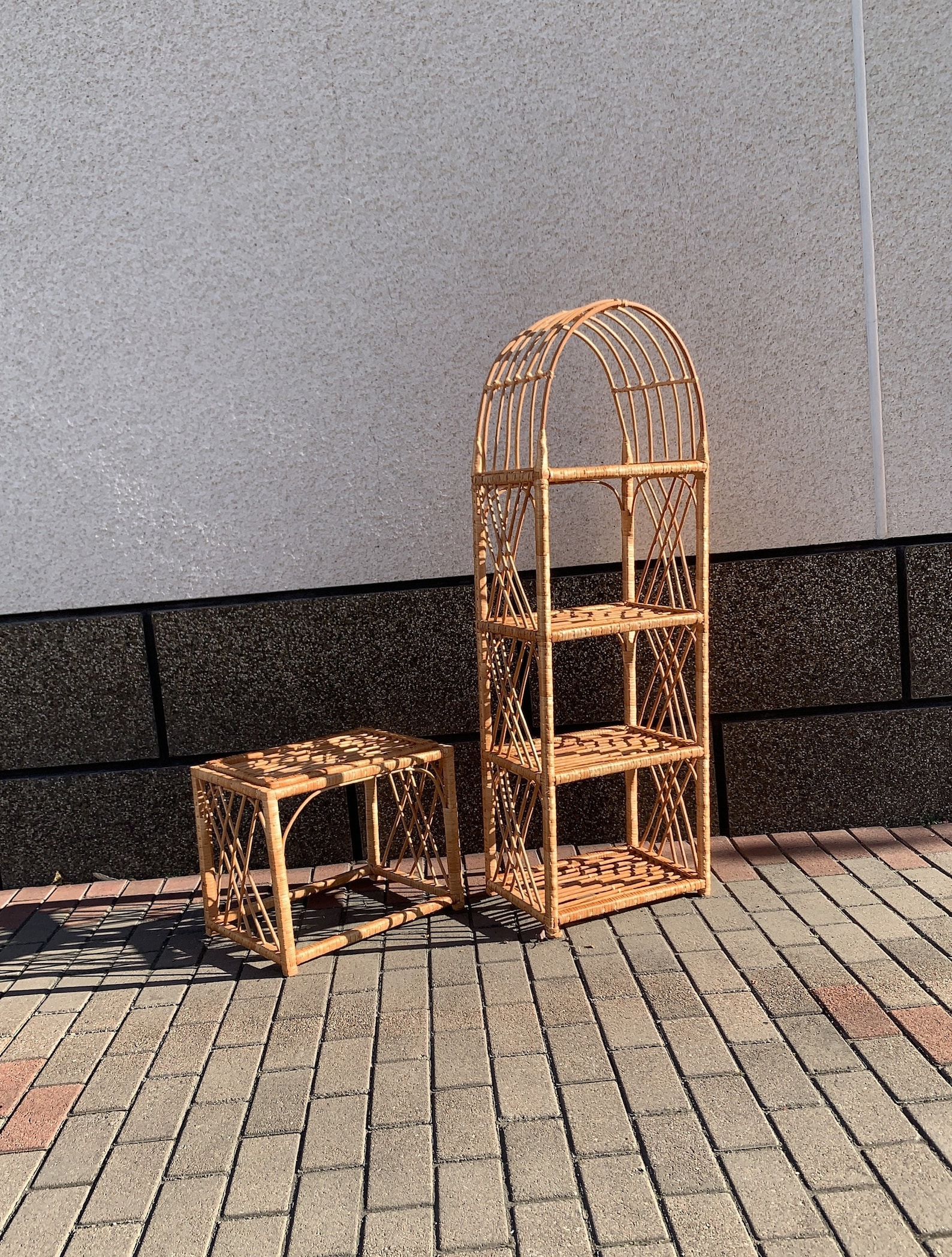 Arched Wicker Shelf Arched Rattan Shelf Wicker Furniture - Etsy