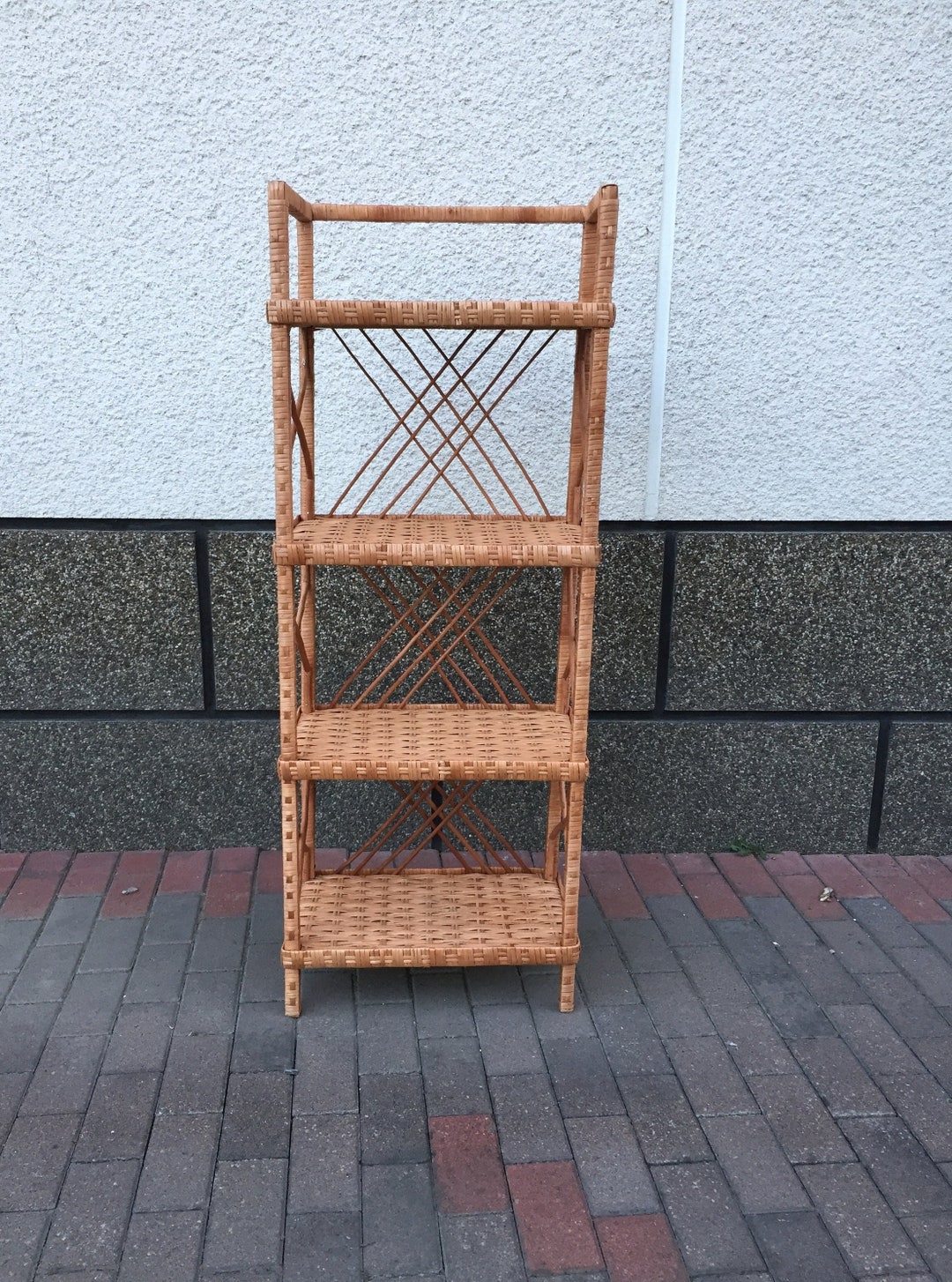 Tall Plant Stand, Rattan Shelving, Rattan Book Shelf, Rattan Shelf Tall ...
