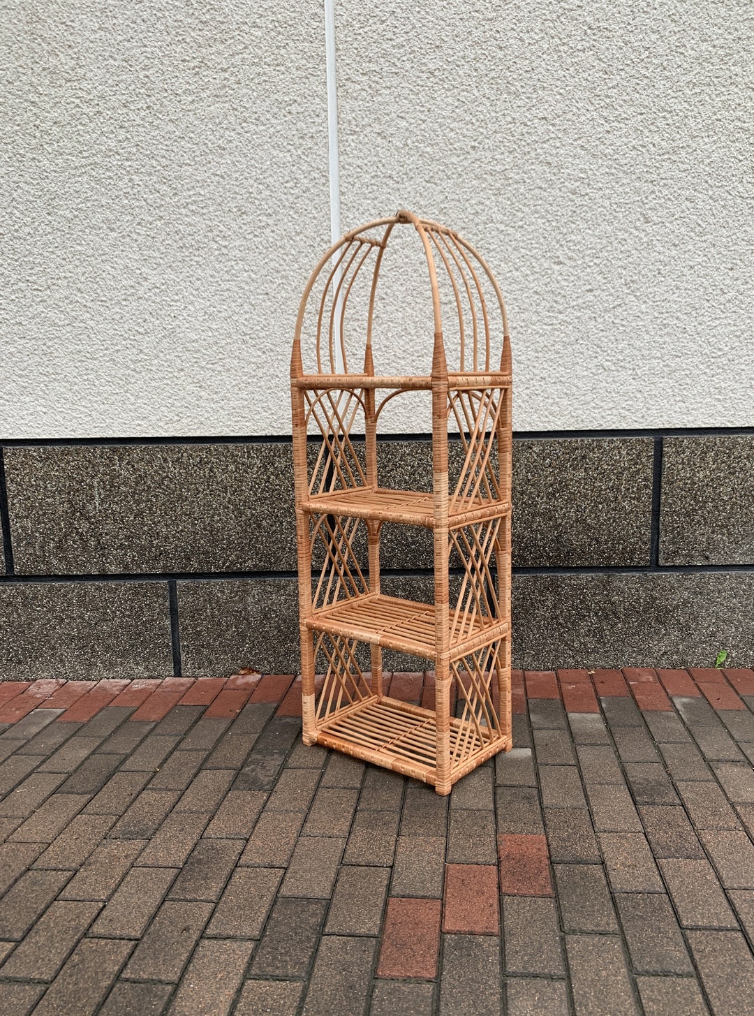 Rattan Book Shelf, Boho Bookshelf, Wicker Rattan Shelf, Rattan Shelf ...