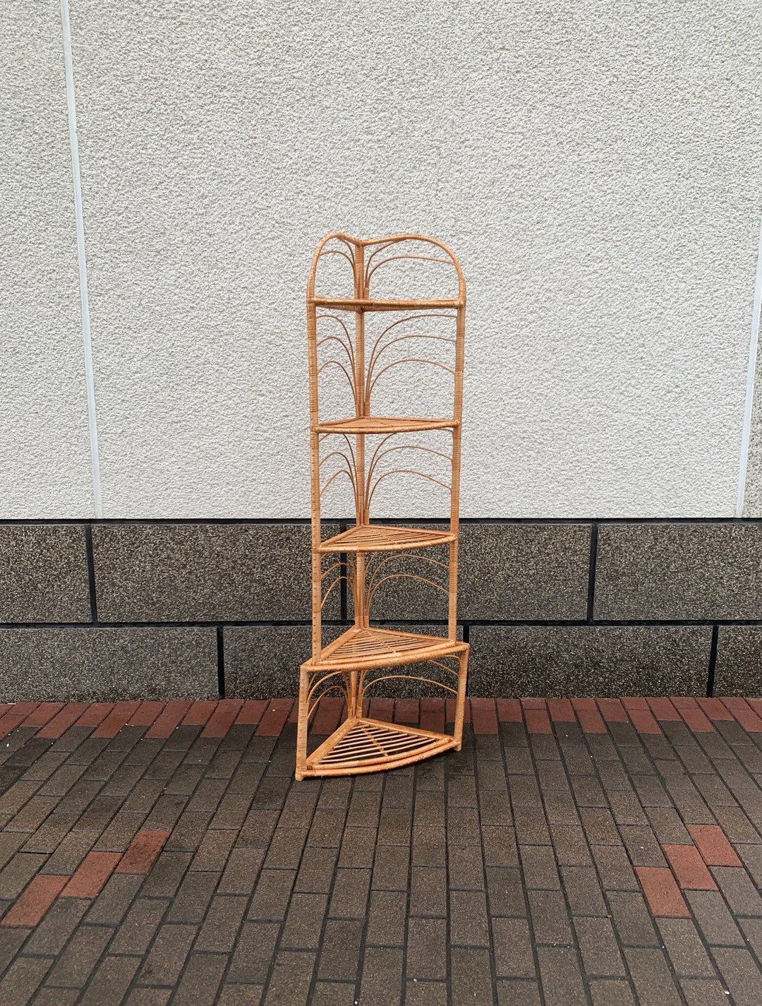 Wicker Corner Shelf, Corner Shelf Stand, Corner Bookshelf, Corner Shelf ...