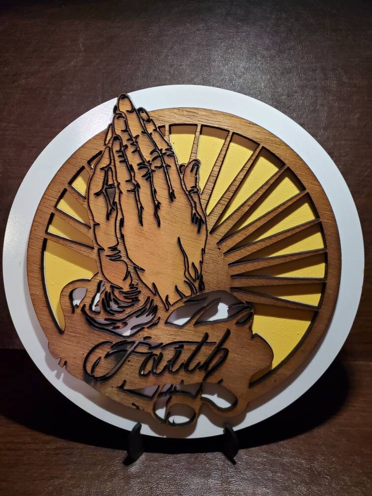 Praying Hands Picture Sign Faith - Etsy