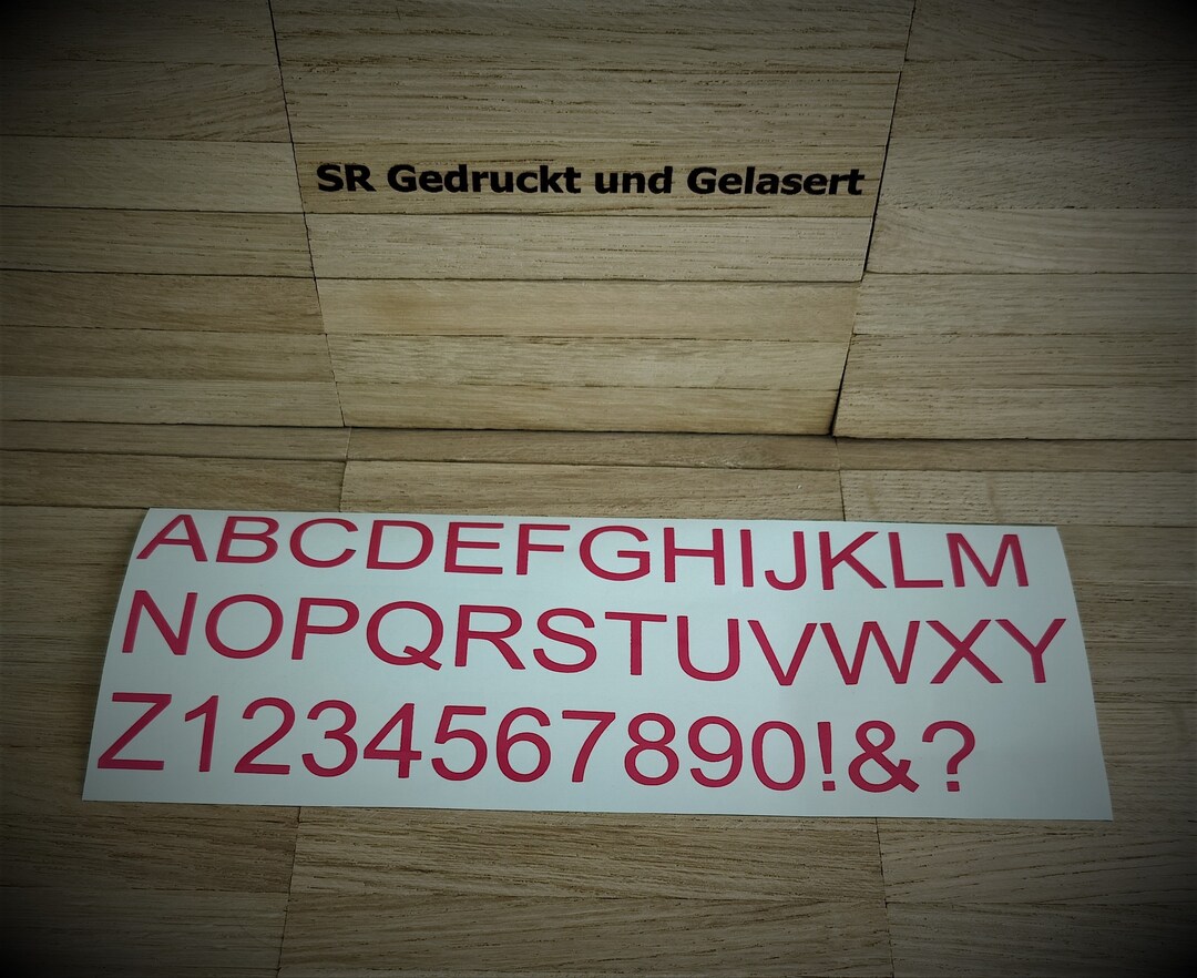 Set Sticker Alphabet Arial A-Z 0-9 & Wall Decal Decoration Contour Cut ...