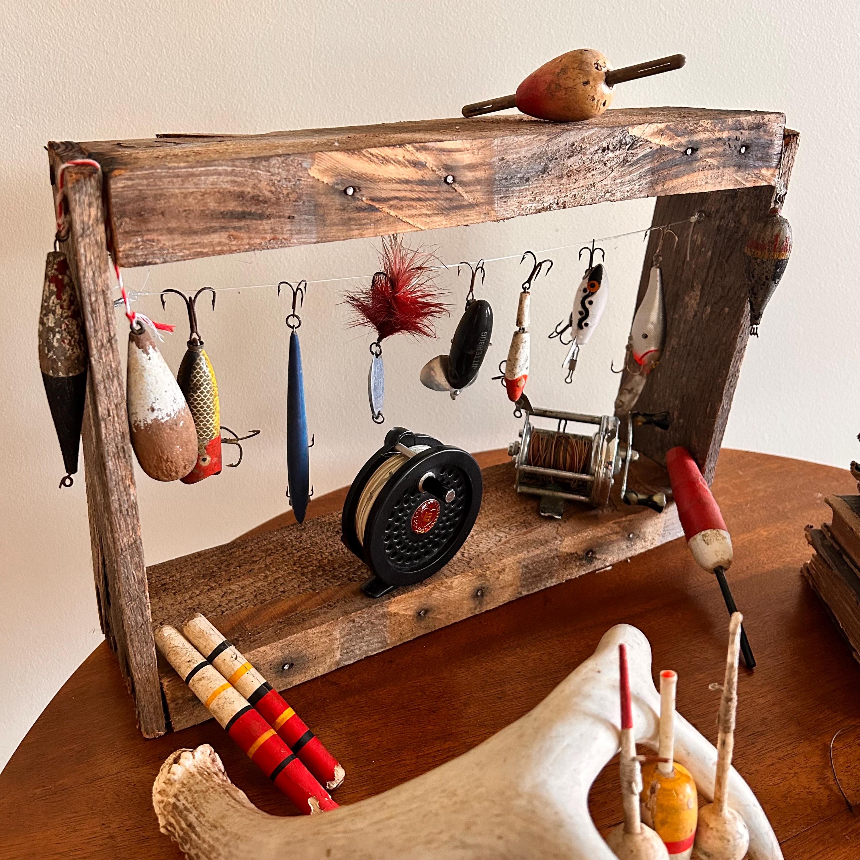 Vintage Fishing Lure Display | Fishing Gift for Dad | Vintage Fishing ...