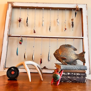 Vintage Fishing Lure Display | Fishing Gift for Dad | Vintage Window ...
