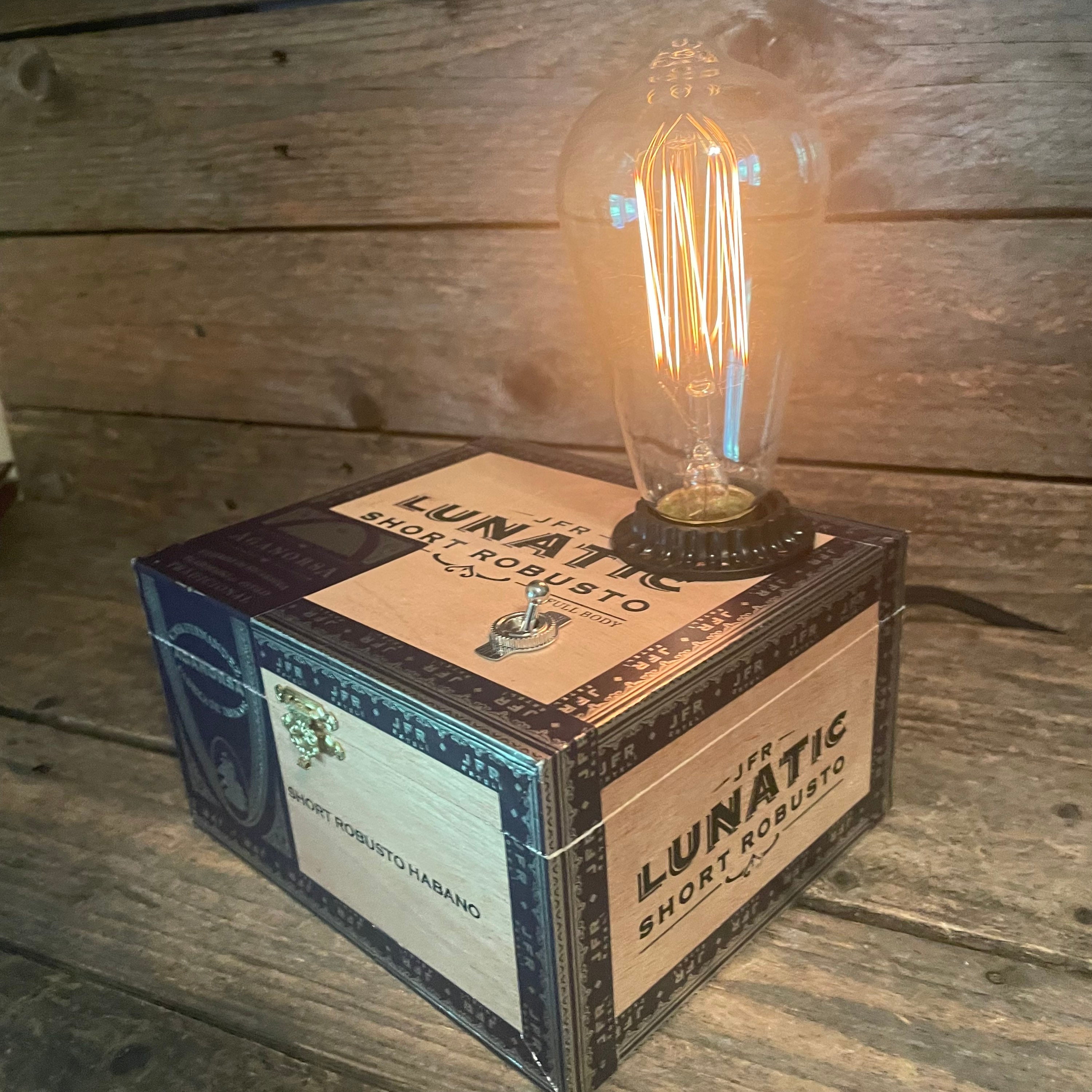 Cigar Box Lamp/ Edison Bulb Included / Table Lamp Cigar Box/ - Etsy