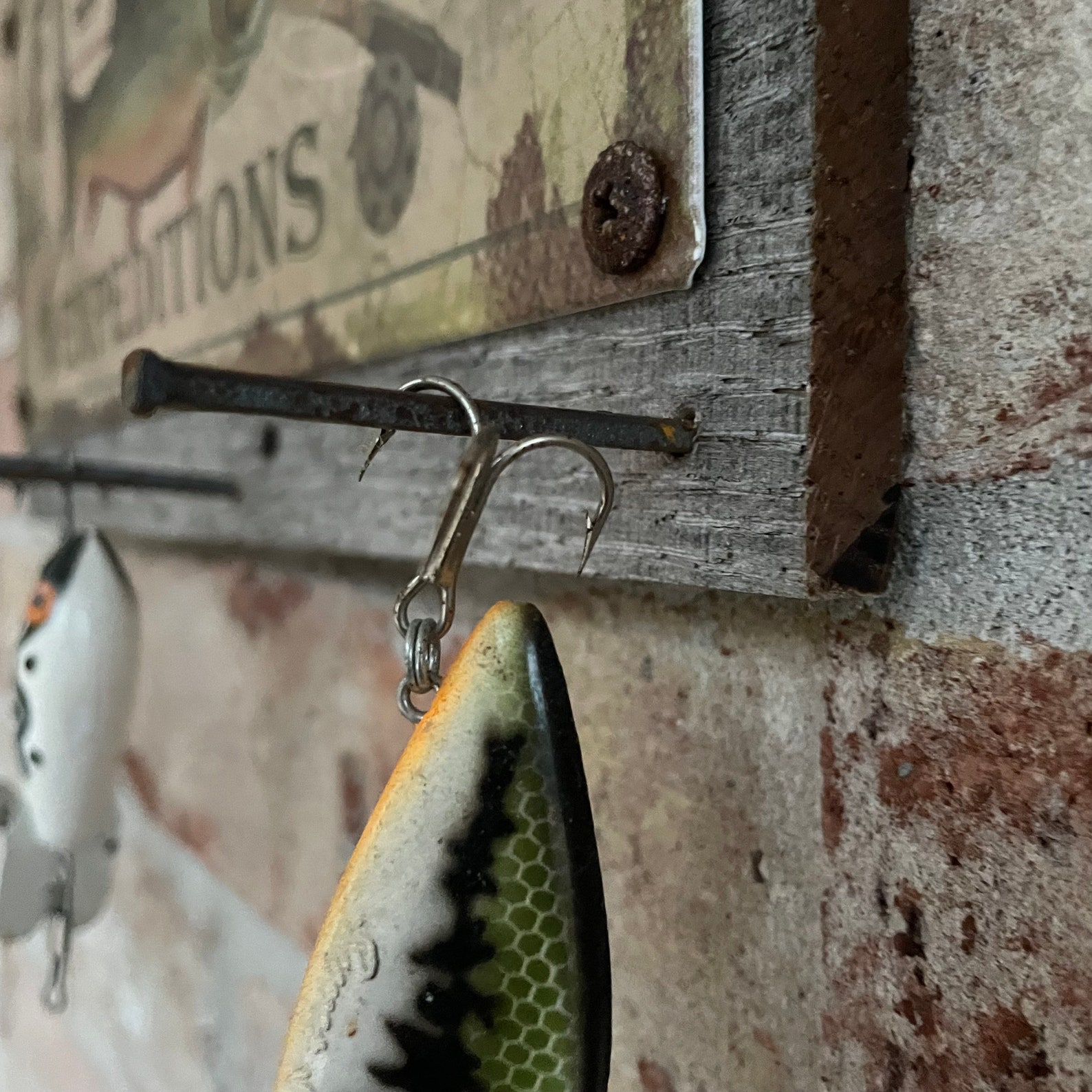 Vintage Fishing Lure Display and Sign Fishing Gift for Dad - Etsy