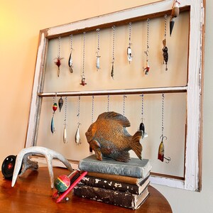 Vintage Fishing Lure Display | Fishing Gift for Dad | Vintage Window ...