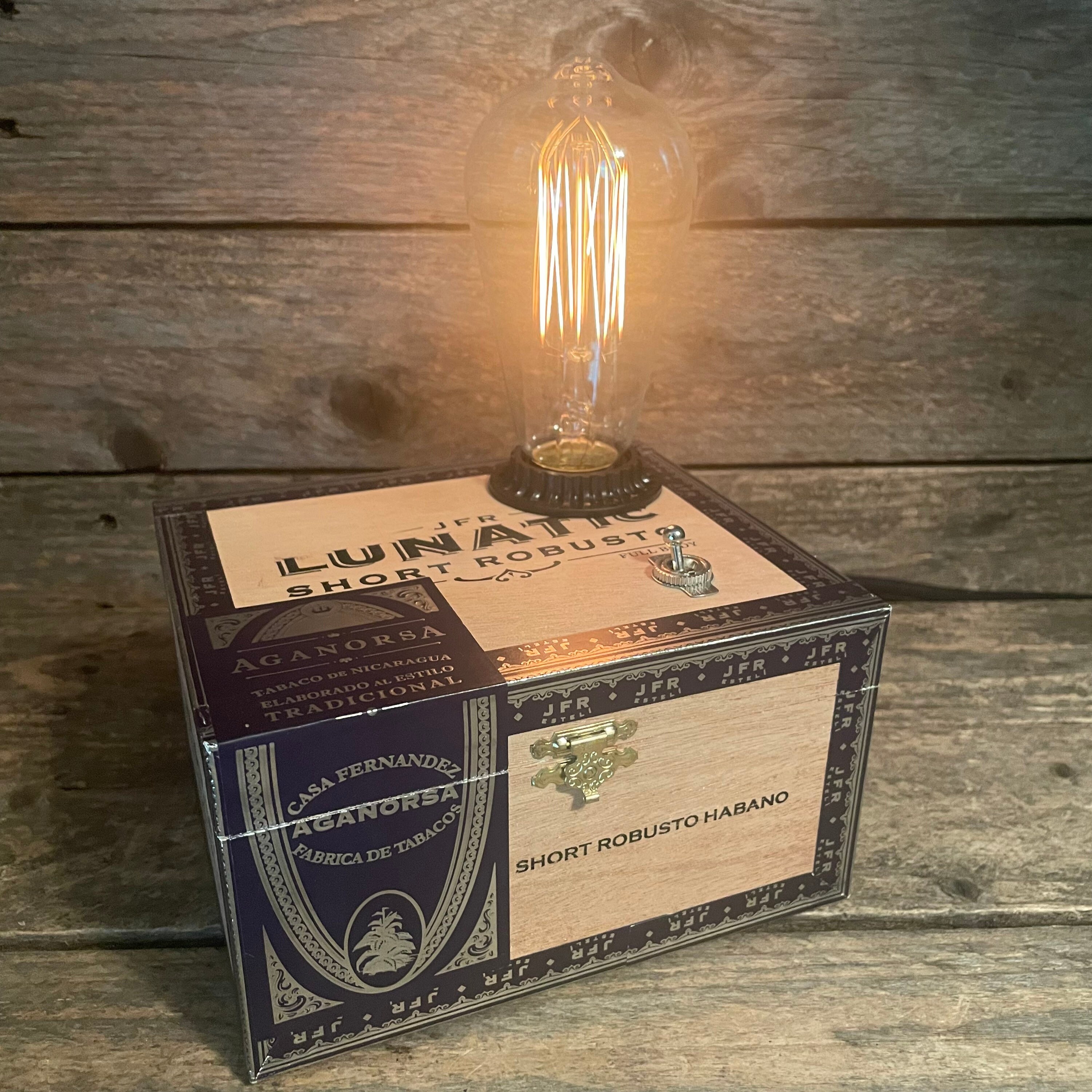 Cigar Box Lamp/ Edison Bulb Included / Table Lamp Cigar Box/ Fathers ...