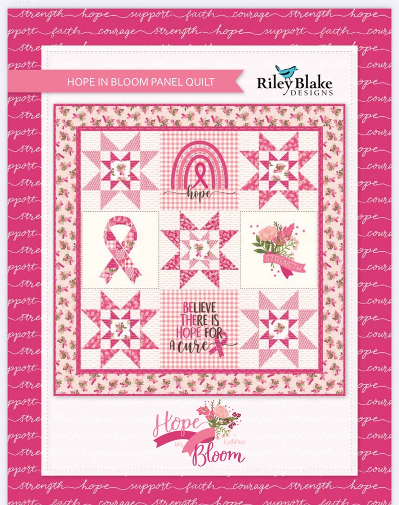 Hope in Bloom-riley Blake Breast Cancer Awareness Collection Presents ...