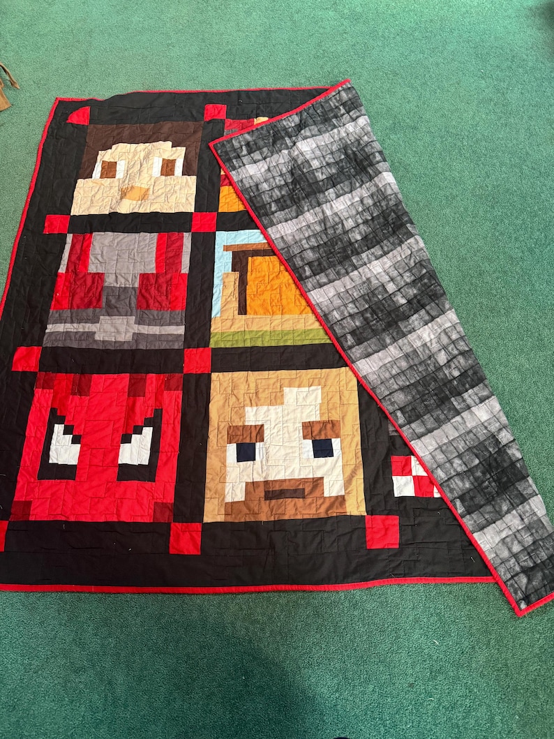 Minecraft King/queen Quilt Aprox 108"x108" Your Choice of 25 Character ...