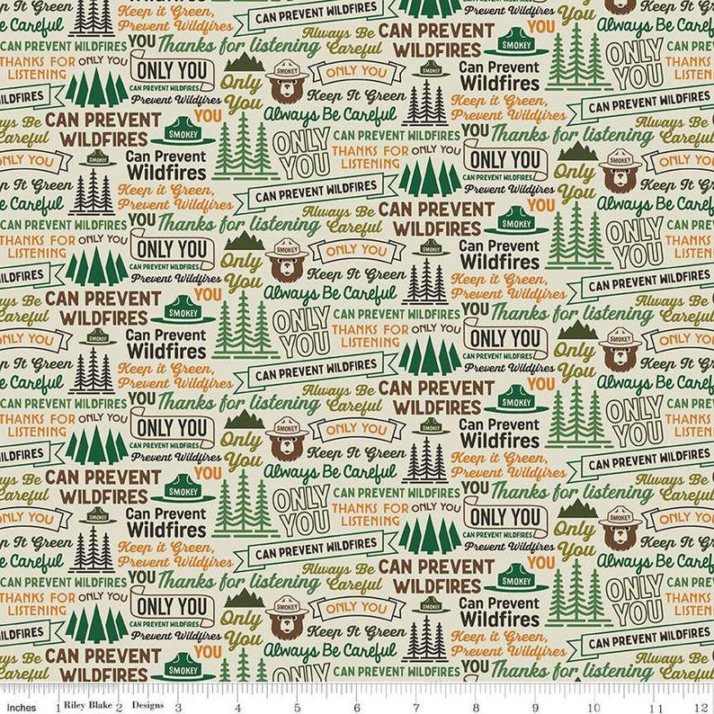 Smokey the Bearonly You CATCHPHRASE by Riley Blake Designs 100% Cotton ...