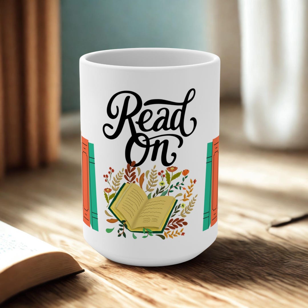 Book Lover Mug 15 Oz, Literary Coffee Cup, Cozy Bookworm Reading ...