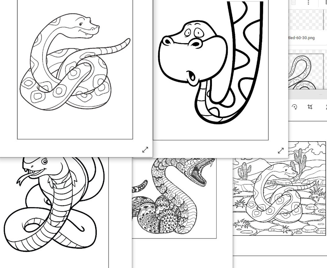 20 Fun Snake Coloring Pages for Kids . Digital Download - Etsy Canada