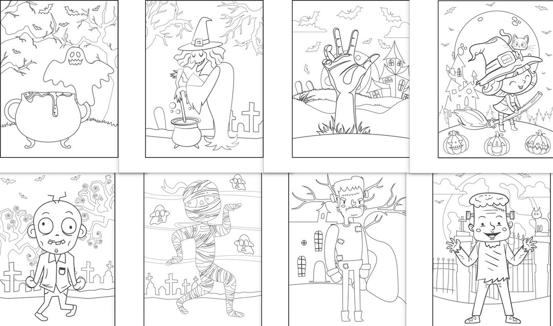 40 Happy Halloween Coloring Pages! - Etsy