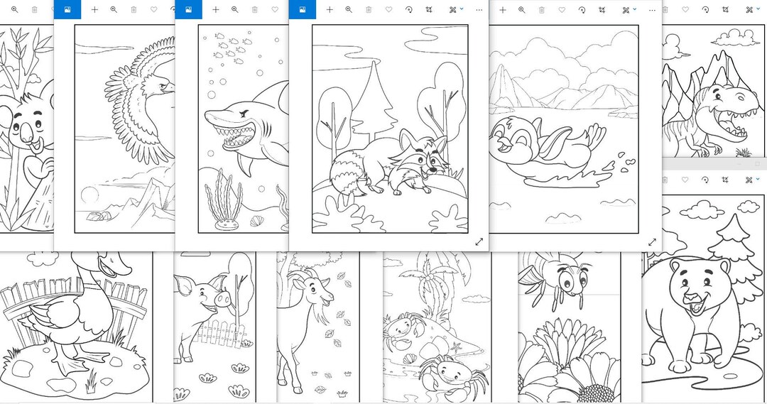 40 Fun Animal Coloring Pages for Kids . Digital Download - Etsy