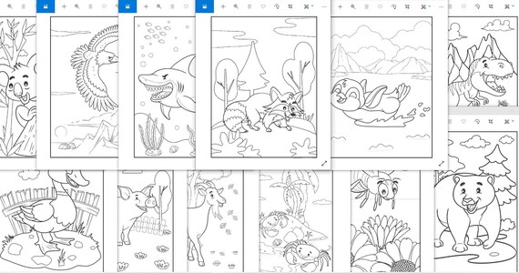 40 Fun Animal Coloring Pages for Kids . Digital Download | Etsy