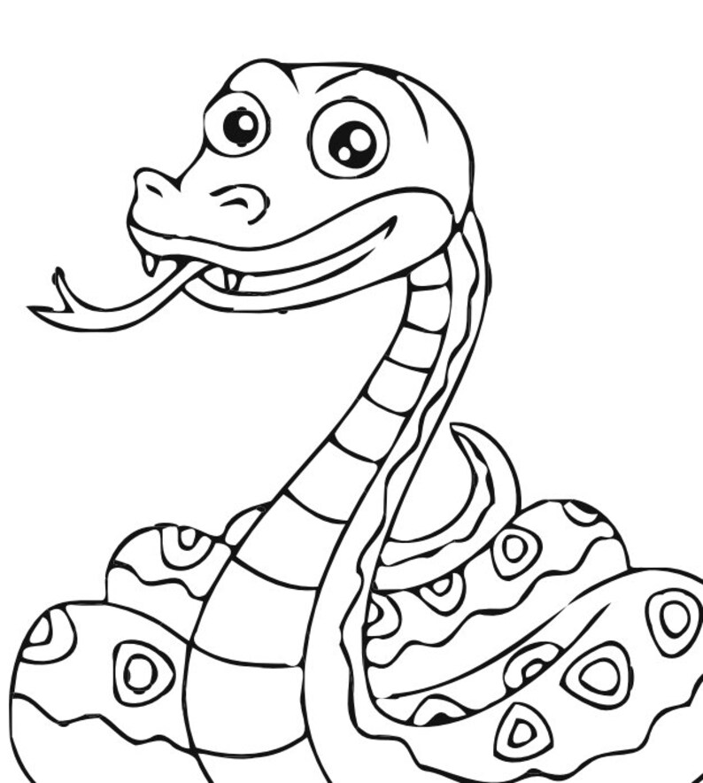 20 Fun Snake Coloring Pages for Kids . Digital Download - Etsy Canada