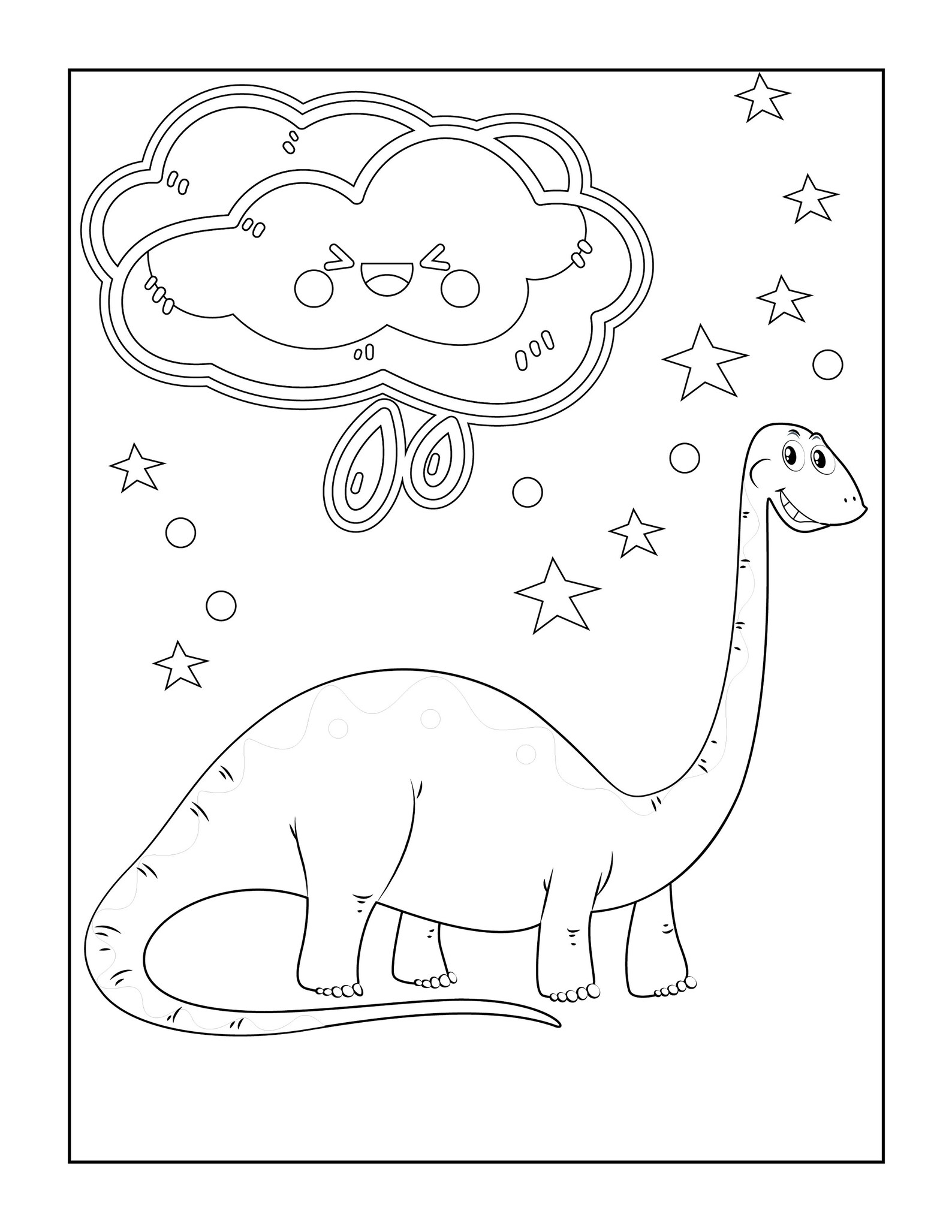30 Pages of Happy Dinosaurs to Color! - Etsy