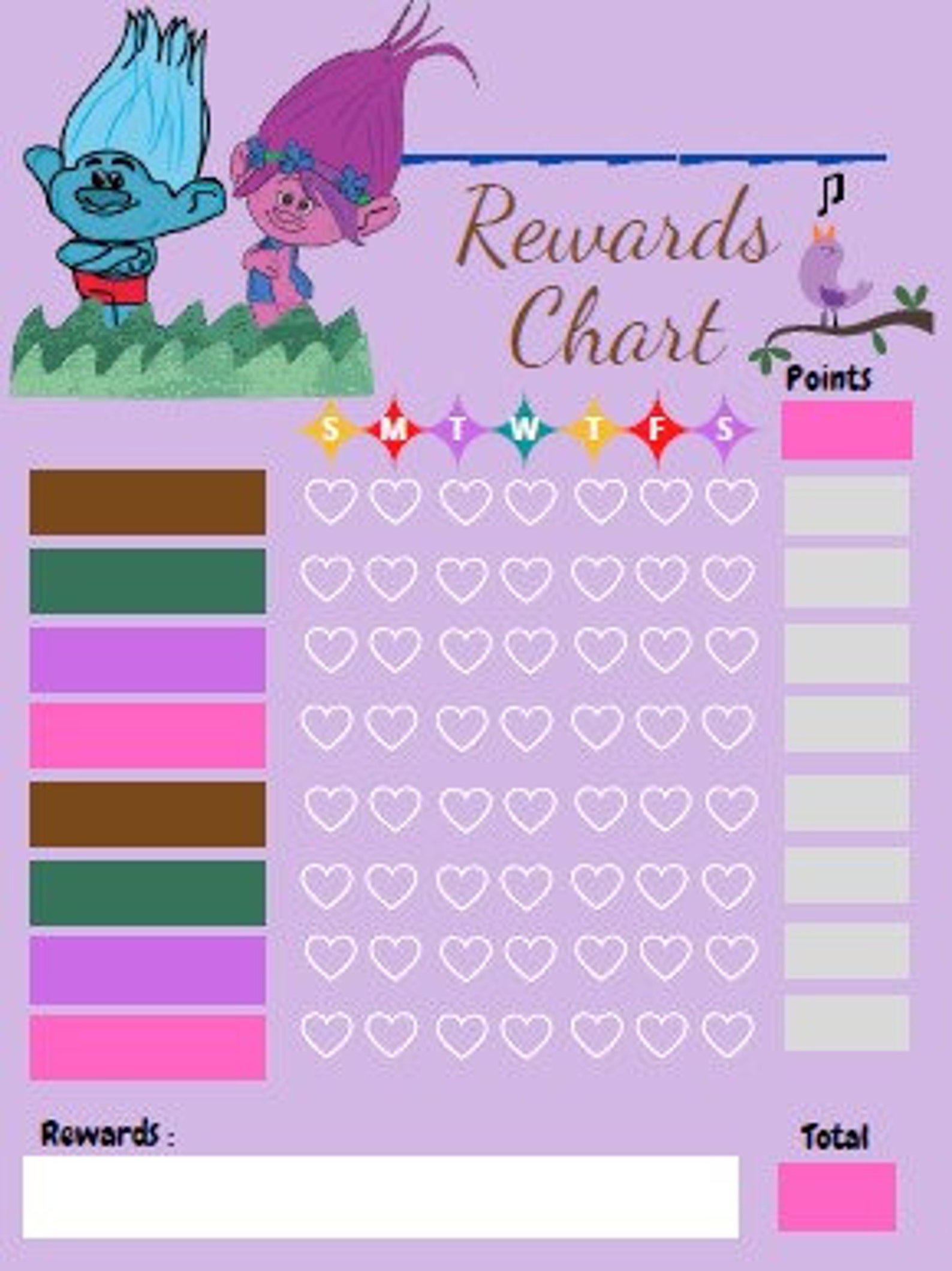 Printable Troll Chore Chart | Etsy